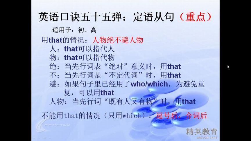 定语从句中的难点之一,是which和that只能选其一,但情况那么多