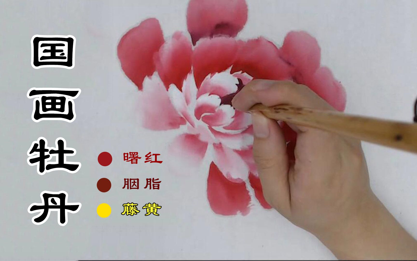 【国画教程】正经国画牡丹教程,半个小时详细讲解,跟着就能学