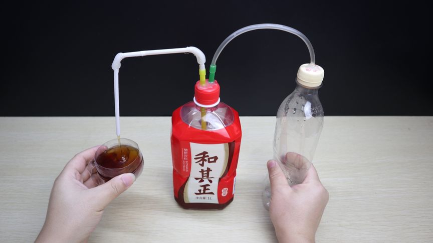 手工制作握力器按压式饮水机,锻炼手指喝茶两不误