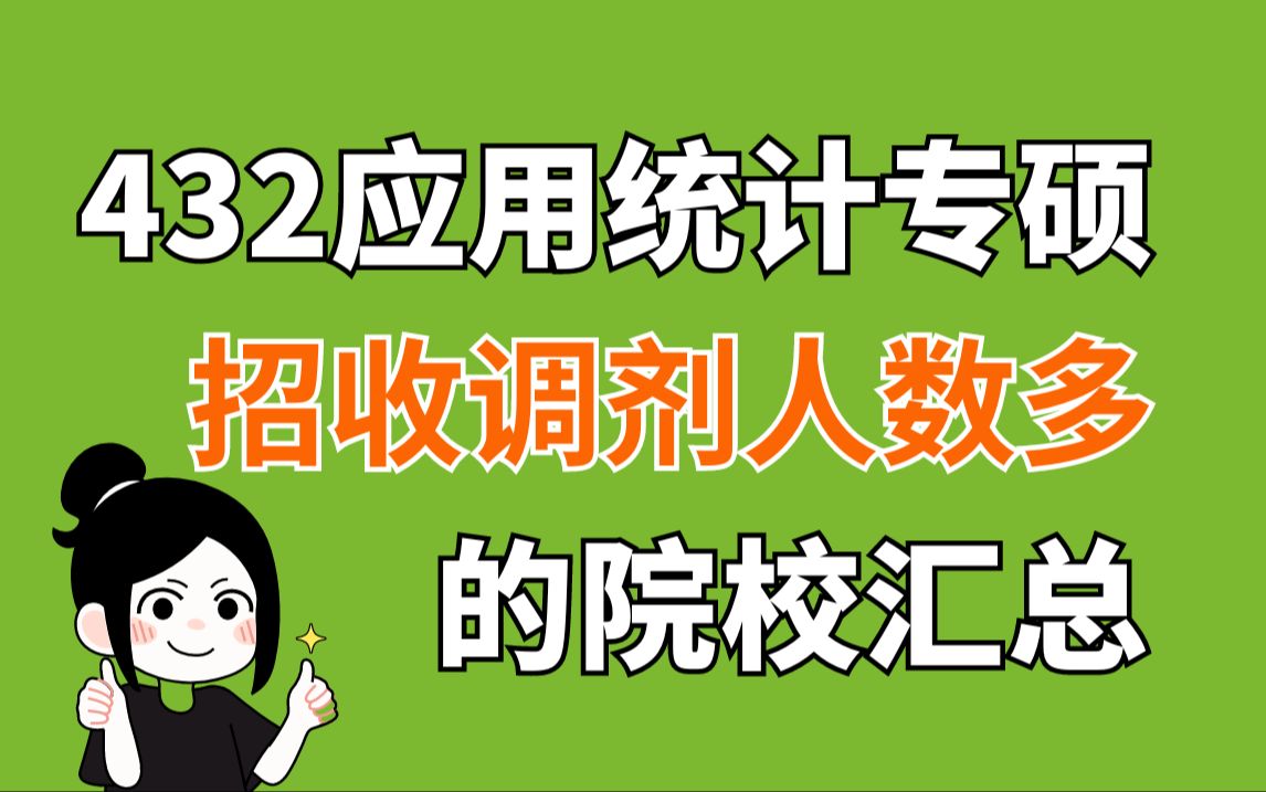 【24复试调剂】432应用统计专硕招收调剂人数多的院校汇总(以23年...