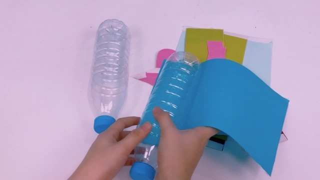 塑料瓶与卡纸制作飞机,手工制作