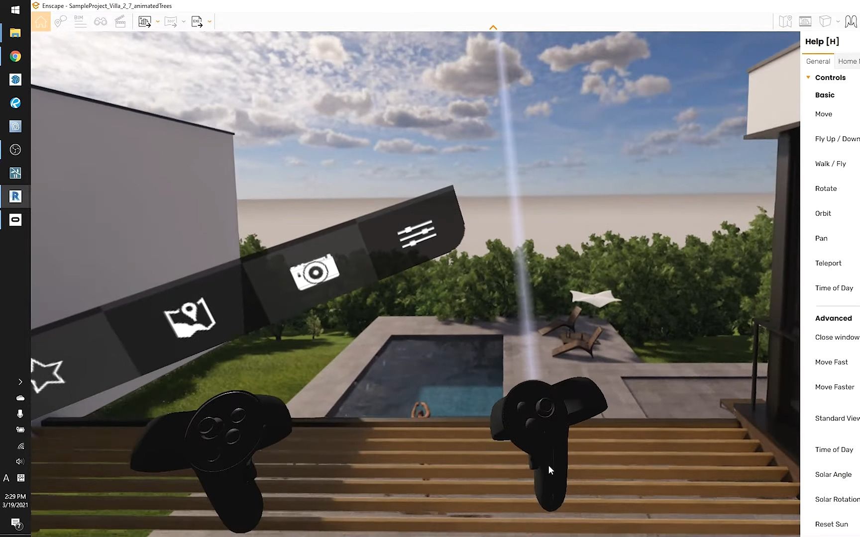 在Enscape里使用VR头盔查看模型