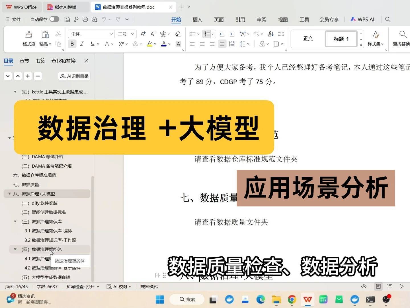 数据治理结合大模型的一些应用场景