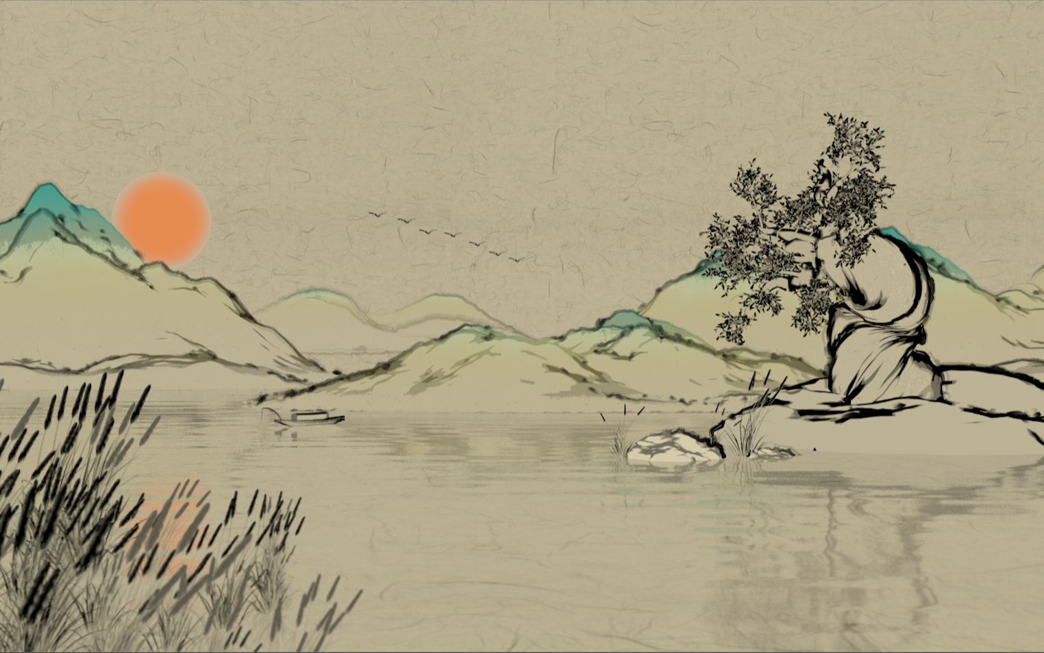 【C4D测试】用C4D模拟水墨国画效果