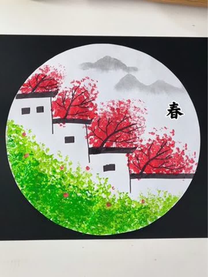 春天创意画 这样画画简单又好看,一起来试试吧