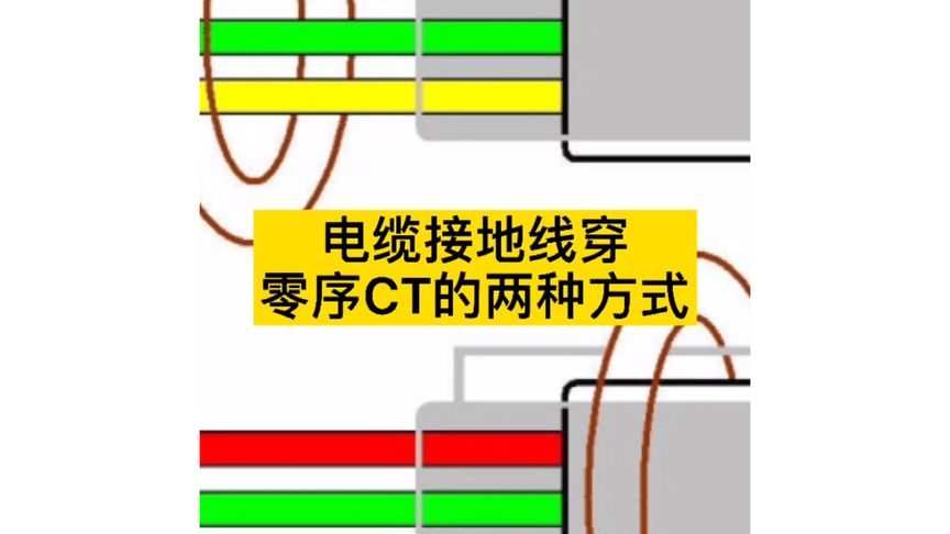 电缆穿零序电流互感器接地线的接法
