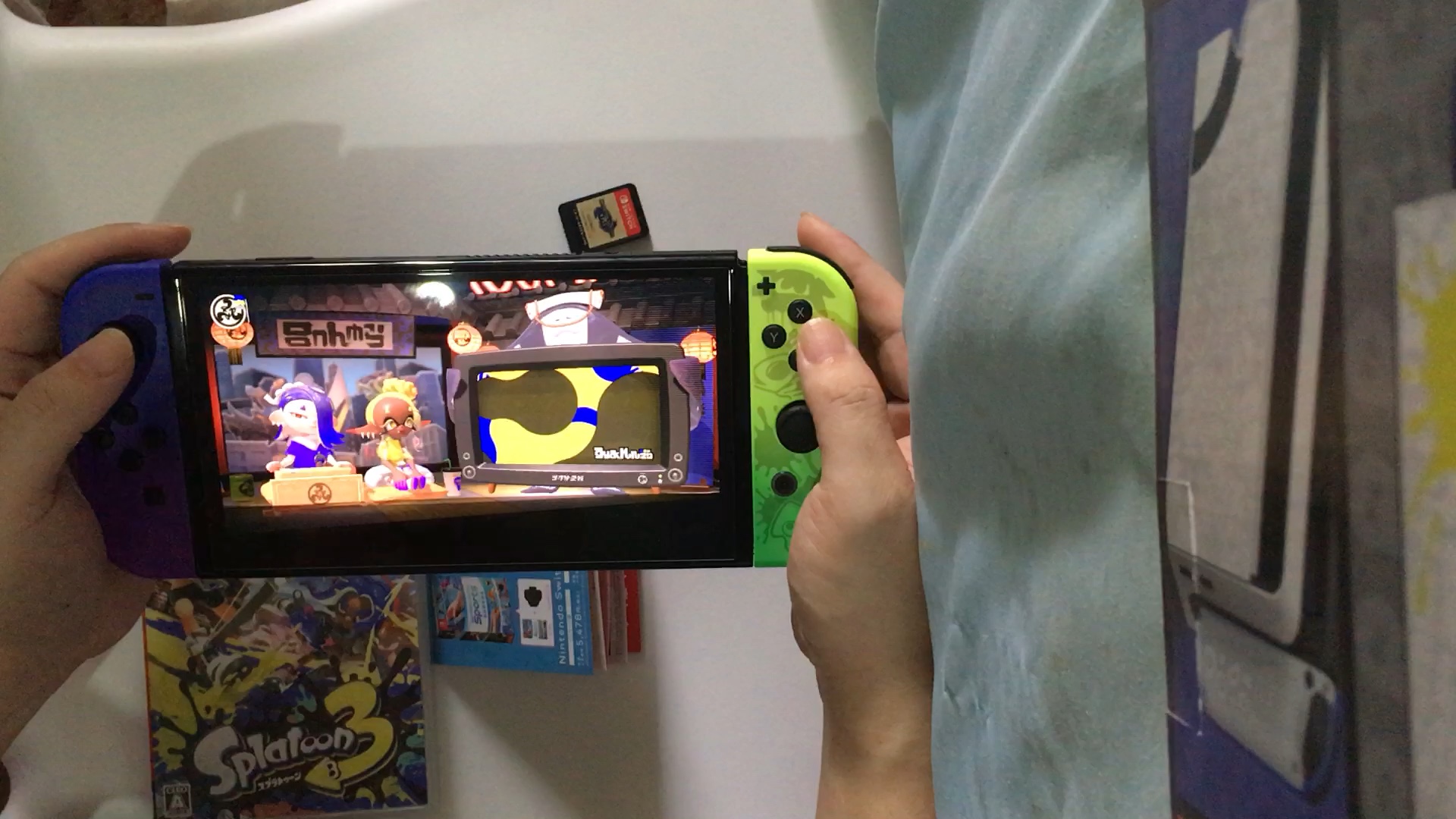 switch 喷射战士3游戏实体卡带开箱试玩