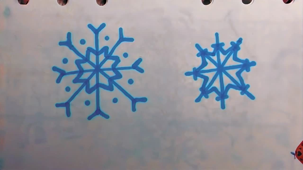 简笔画《雪花画法》在家就可以学的美术课