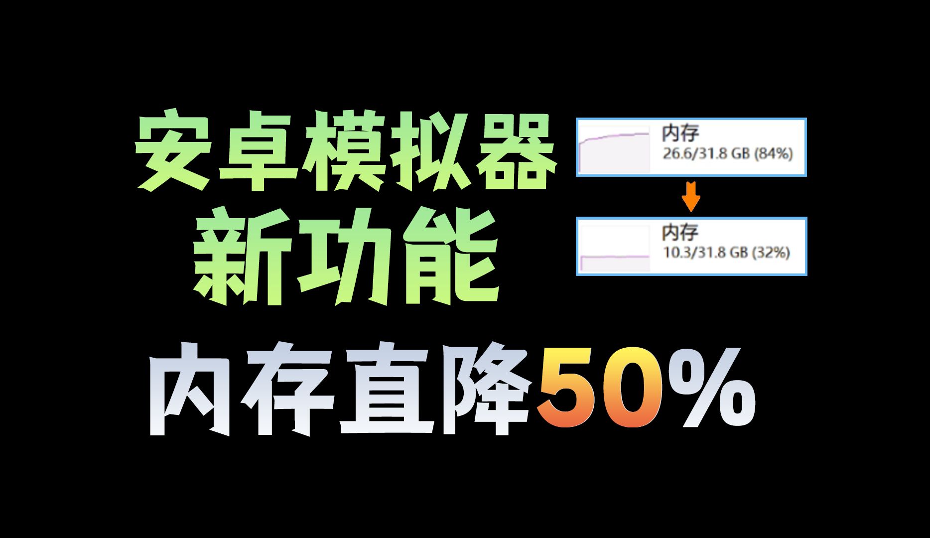 这个功能,让安卓模拟器的内存占用降低50%?!