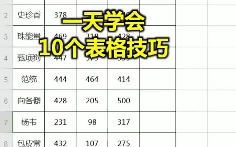 1天学会10个表格技巧~基础篇冲啊~