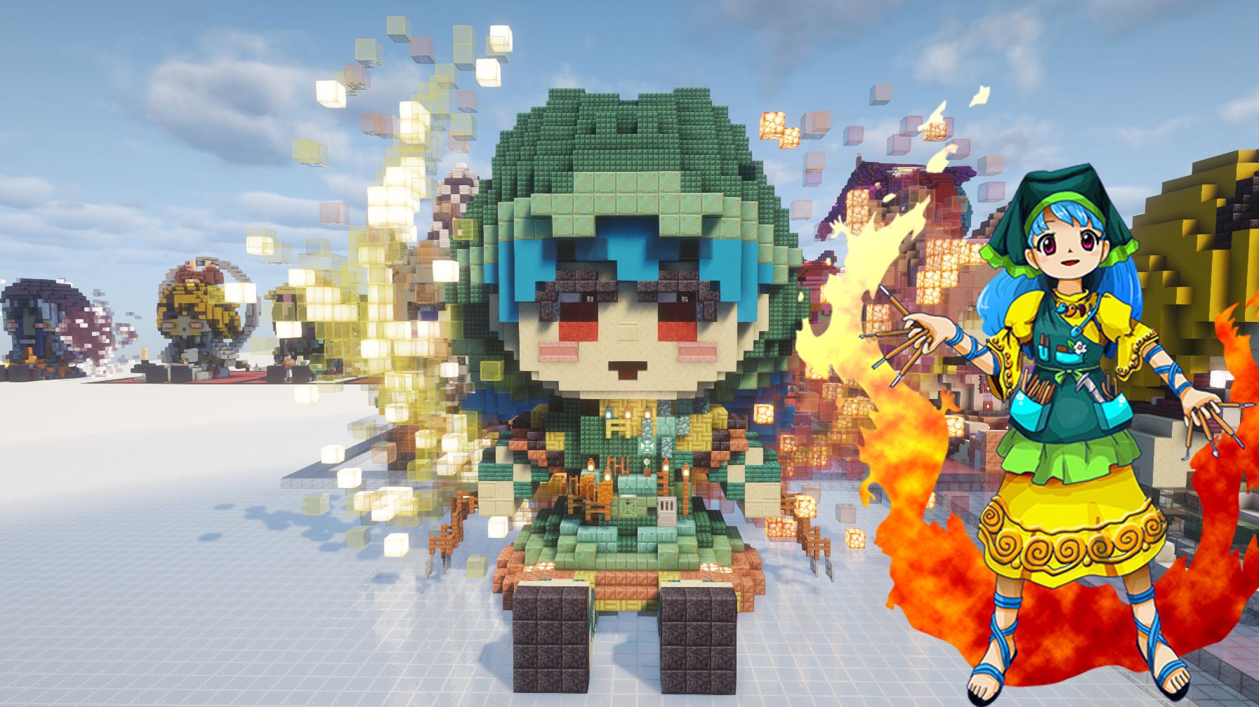 【我的世界】baka也会做的东方鬼形兽 埴安神袿姬fumo雕像