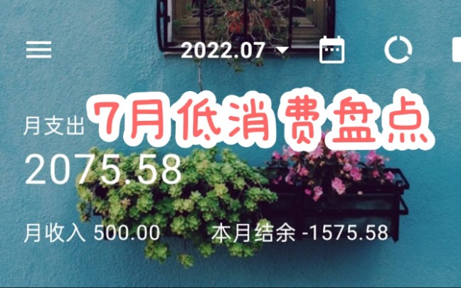 低消费盘点,7月是花费最多的一次呜呜,继续坚持理性消费~
