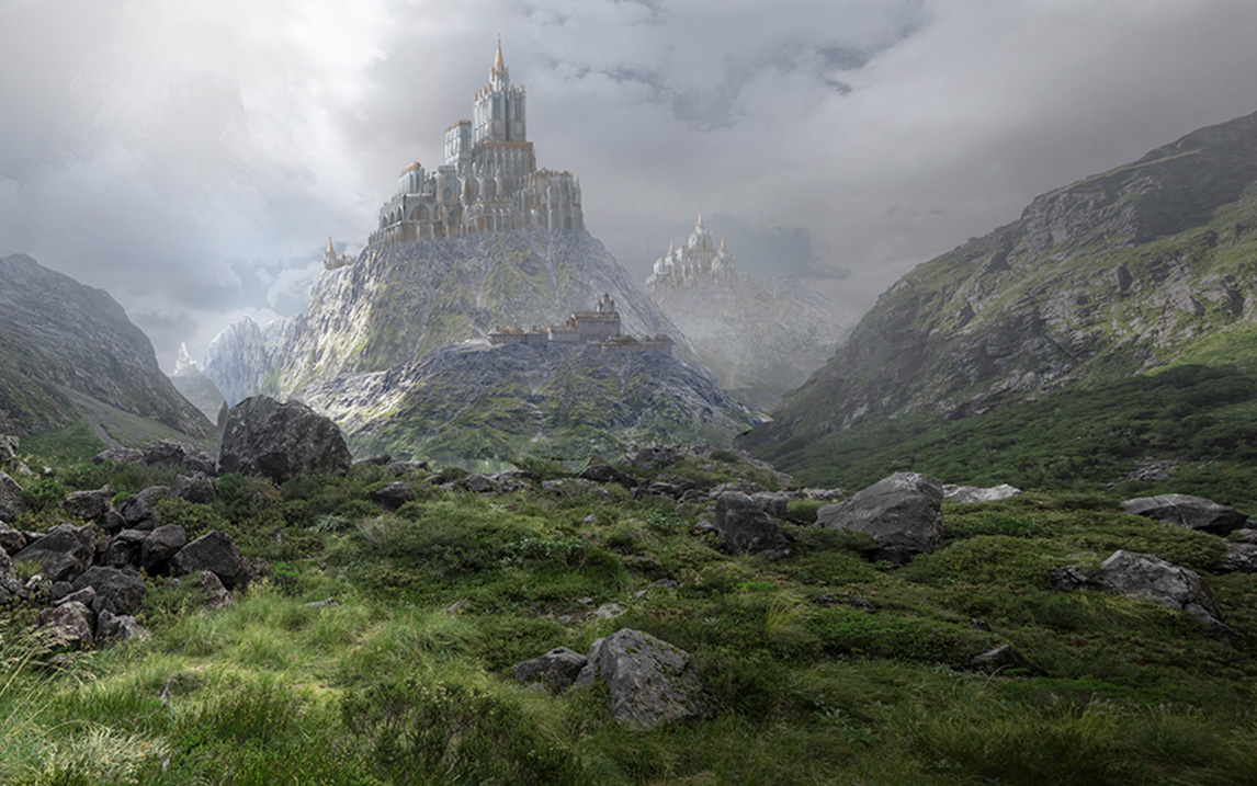 【zbrush+3dmax+PS】次世代魔幻世界场景制作全流程,场景建模