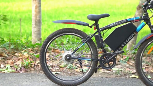 简单几个配件将自行车改造成电动车