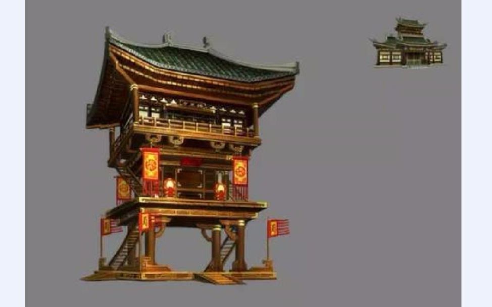 手绘低模古建筑场景建模-3Dmax场景模型讲解