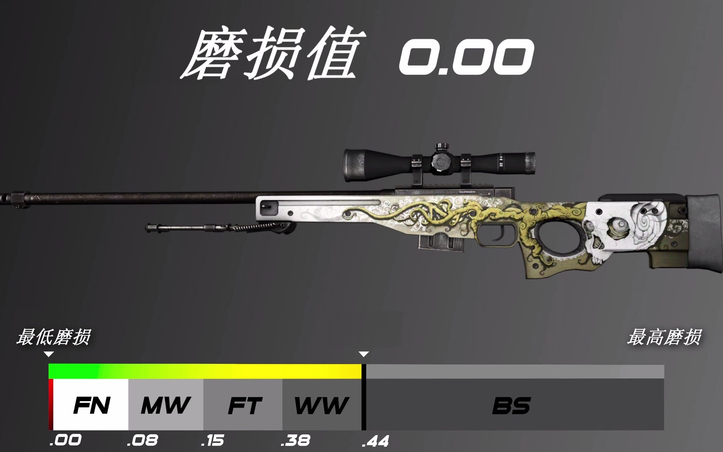 【CSGO】 巨虫传说!AWP | 蠕虫之神 全部磨损一览 最低磨损~最高...