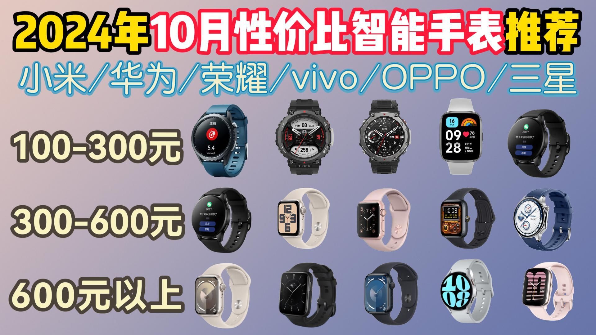 ...手环推荐!小米/华为/荣耀/vivo/OPPO/三星等17款!运动手表/健康/骑行/...