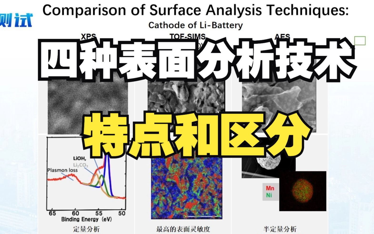 XPS、SEM-EDS、AES、TOF-SIMS四种表面分析技术的特点和区分