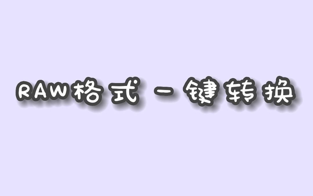 raw格式图片转换~看到就是赚到!