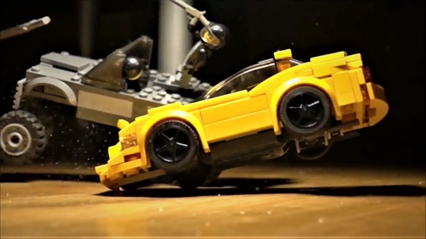 乐高玩具积木车碰撞合集