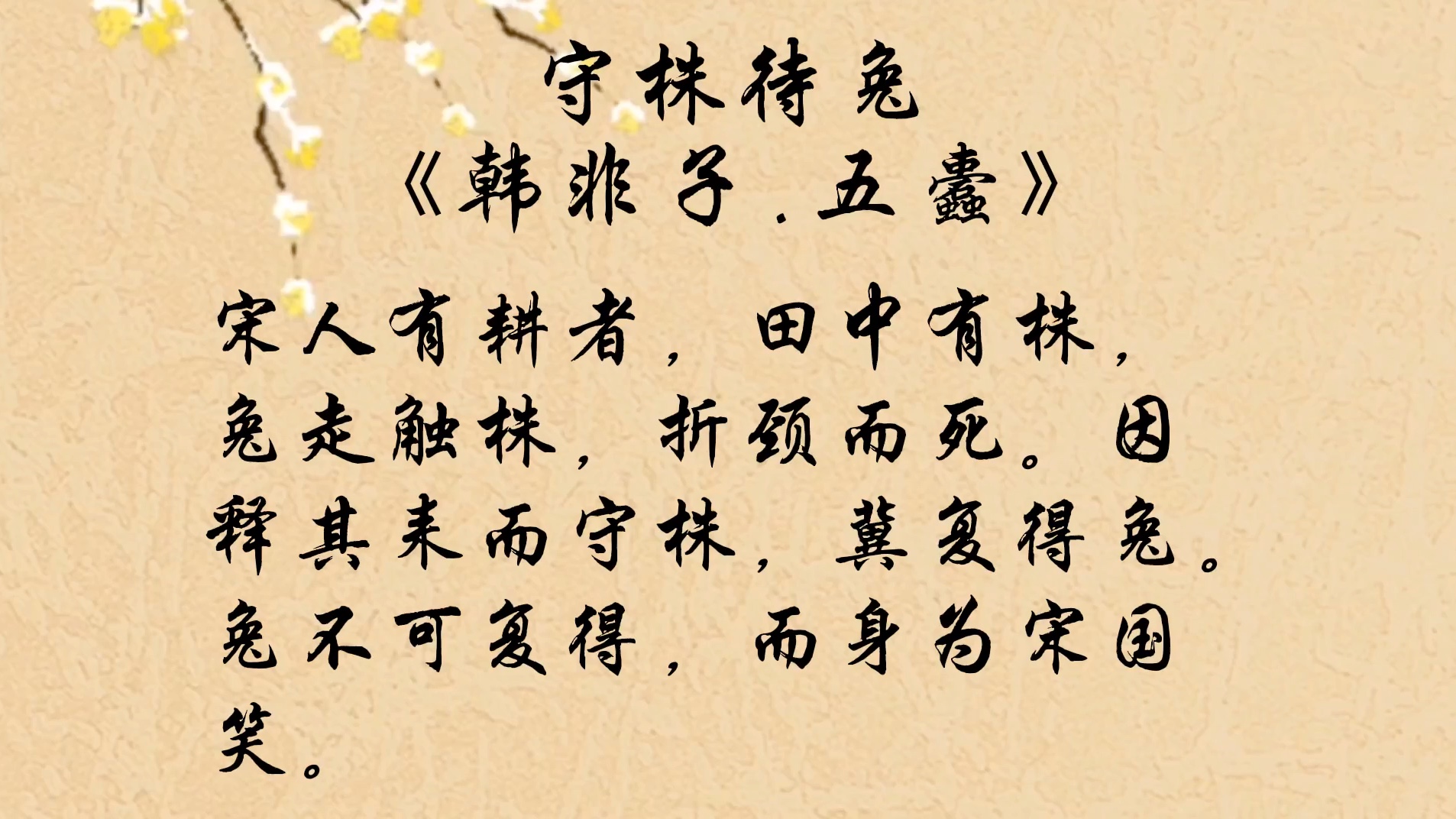 小古文《守株待兔》读国学经典 提高语文素养