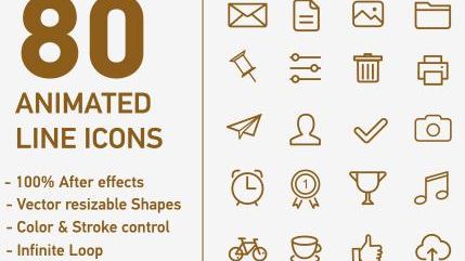 超实用!80款AE动态图标免费下载!