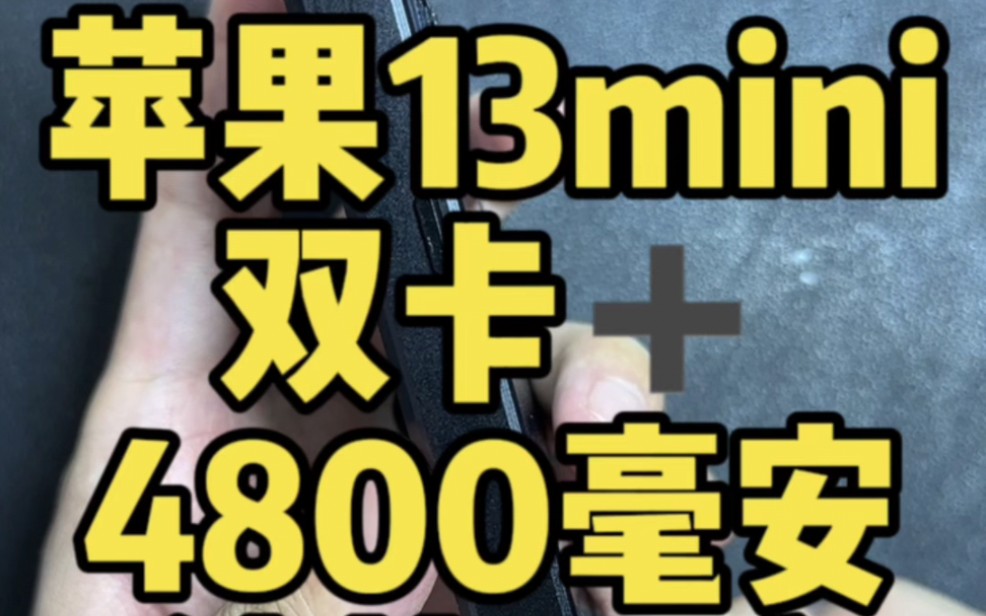 苹果13mini换电池➕双卡,4800毫安,重度使用一天,中度使用两天一充