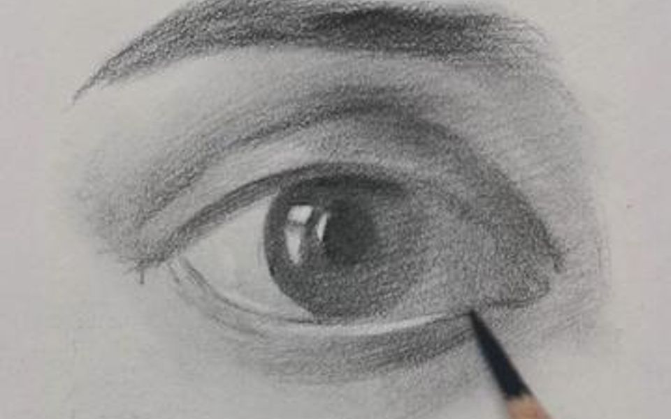 素描眼睛教程上色阶段视频