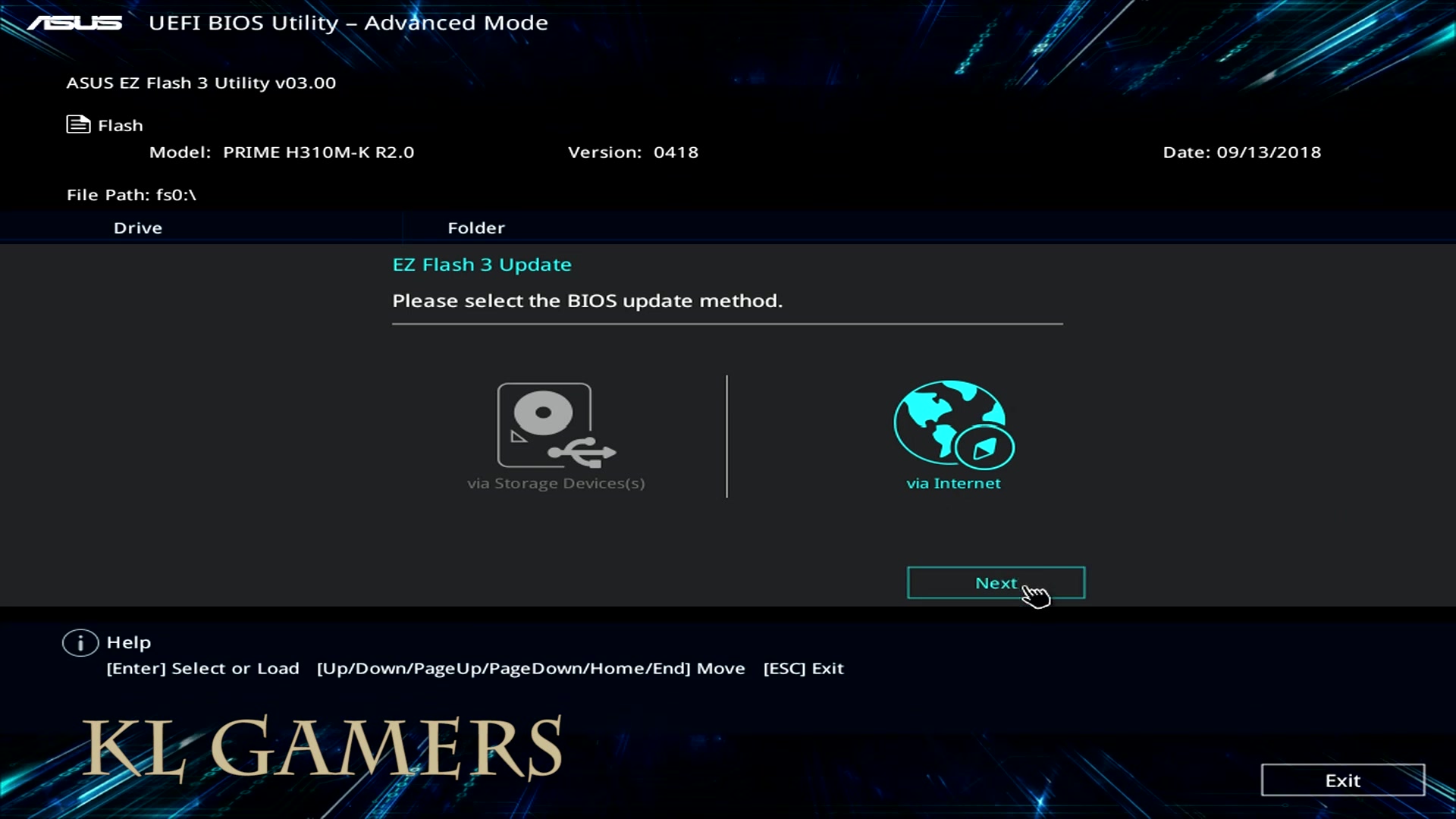 intel Core i5 8400 +华硕 H310M-K 如何通过互联网升级到2019BIOS.