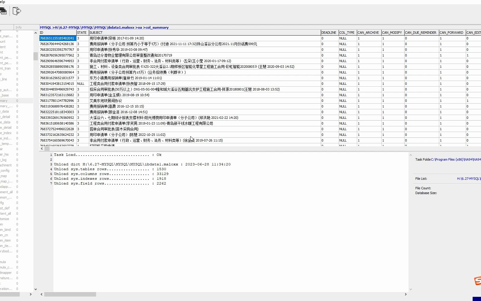 mysql数据库中.maloxx勒索病毒后的处理恢复流程