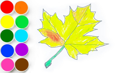 怎么给枫叶简笔画涂颜色?这个小技巧你学到.