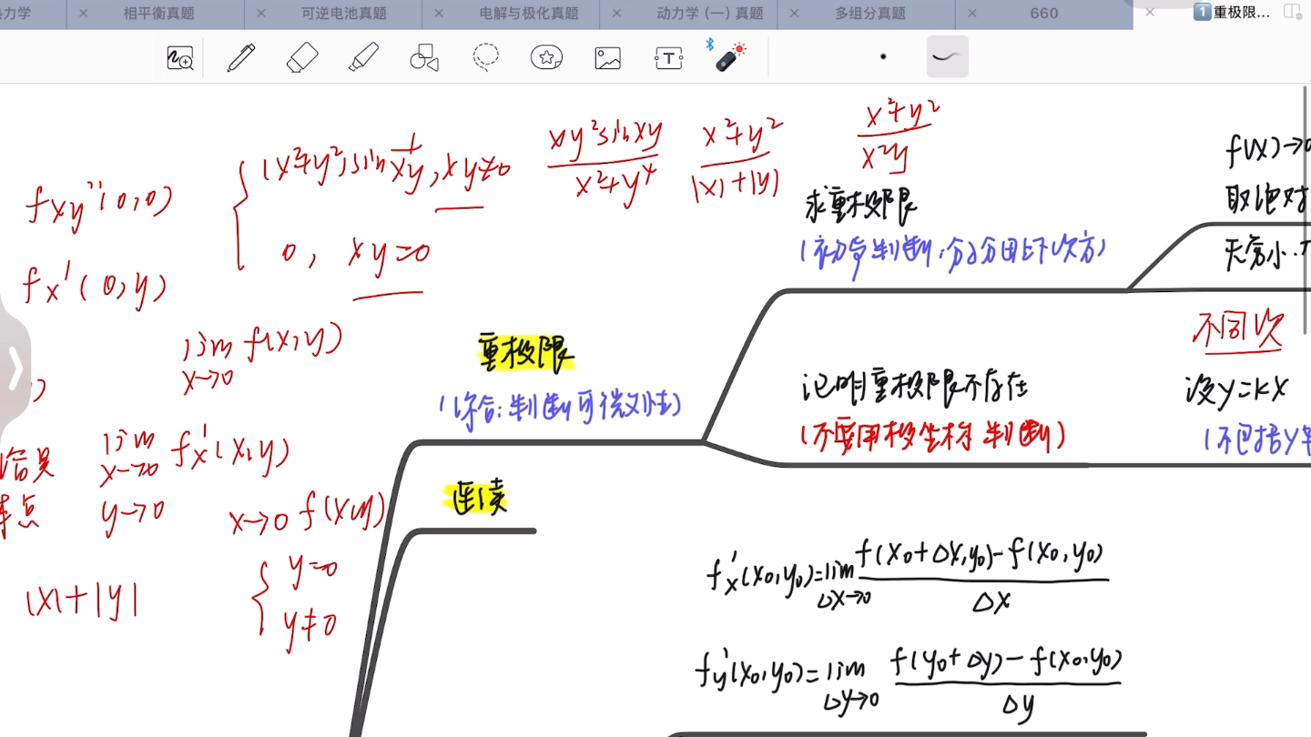 【多元函数】可微性连续性可导性判断 定义类题求偏导|自用