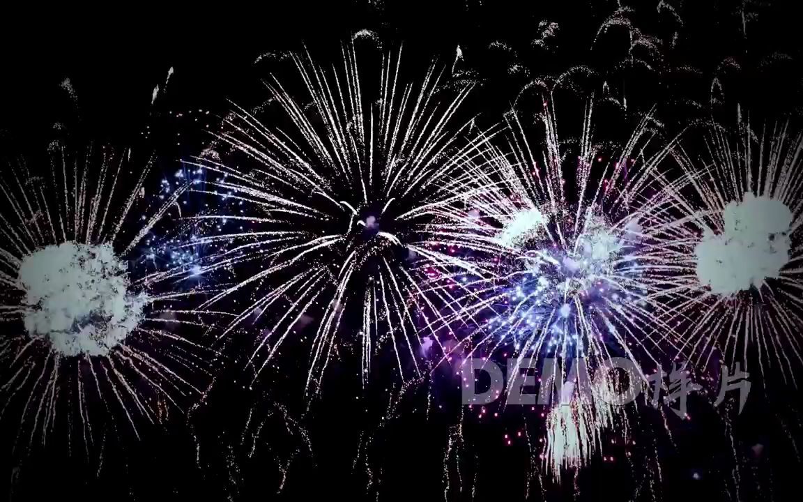 视频素材 ▏ k768 4K画质夜晚星空烟花烟火礼花空中绽放春节元旦国庆...