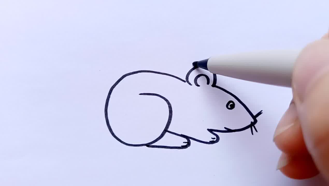 小老鼠简笔画教程,儿童亲子简笔画!