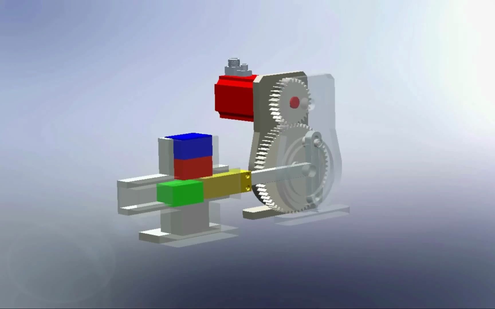 通过齿轮和滑槽将旋转转换为直线往复运动
