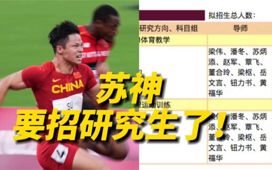 暨南大学公布硕士研究生招生专业目录,苏炳添以导师身份出现