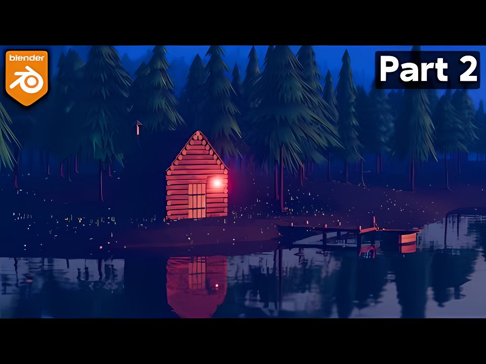 【中字】Blender 建模教程:程式化的低层森林河 - 几何节点- 3集全