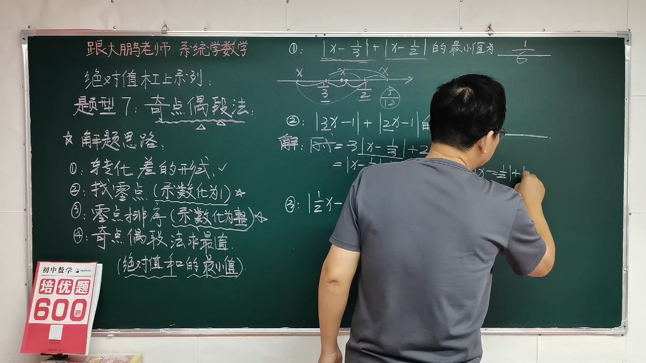 绝对值杠上系列,必考题型7,奇点偶段法!