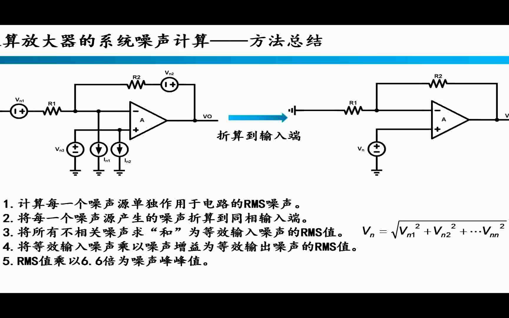 运放提高第7讲,运放噪声的计算方法总结