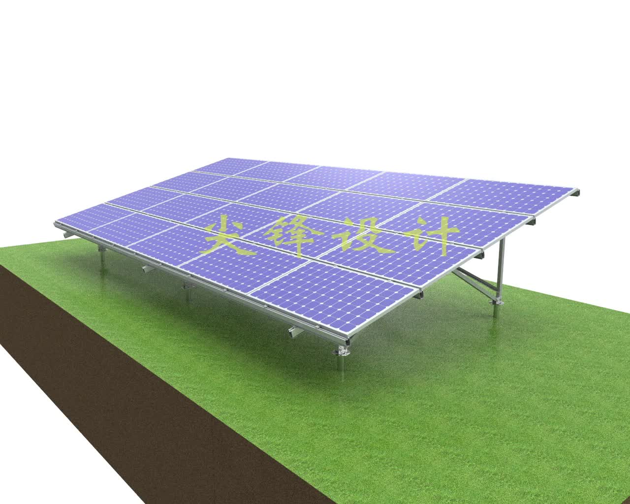 太阳能光伏支架安装视频:耗时十天左右渲染制作