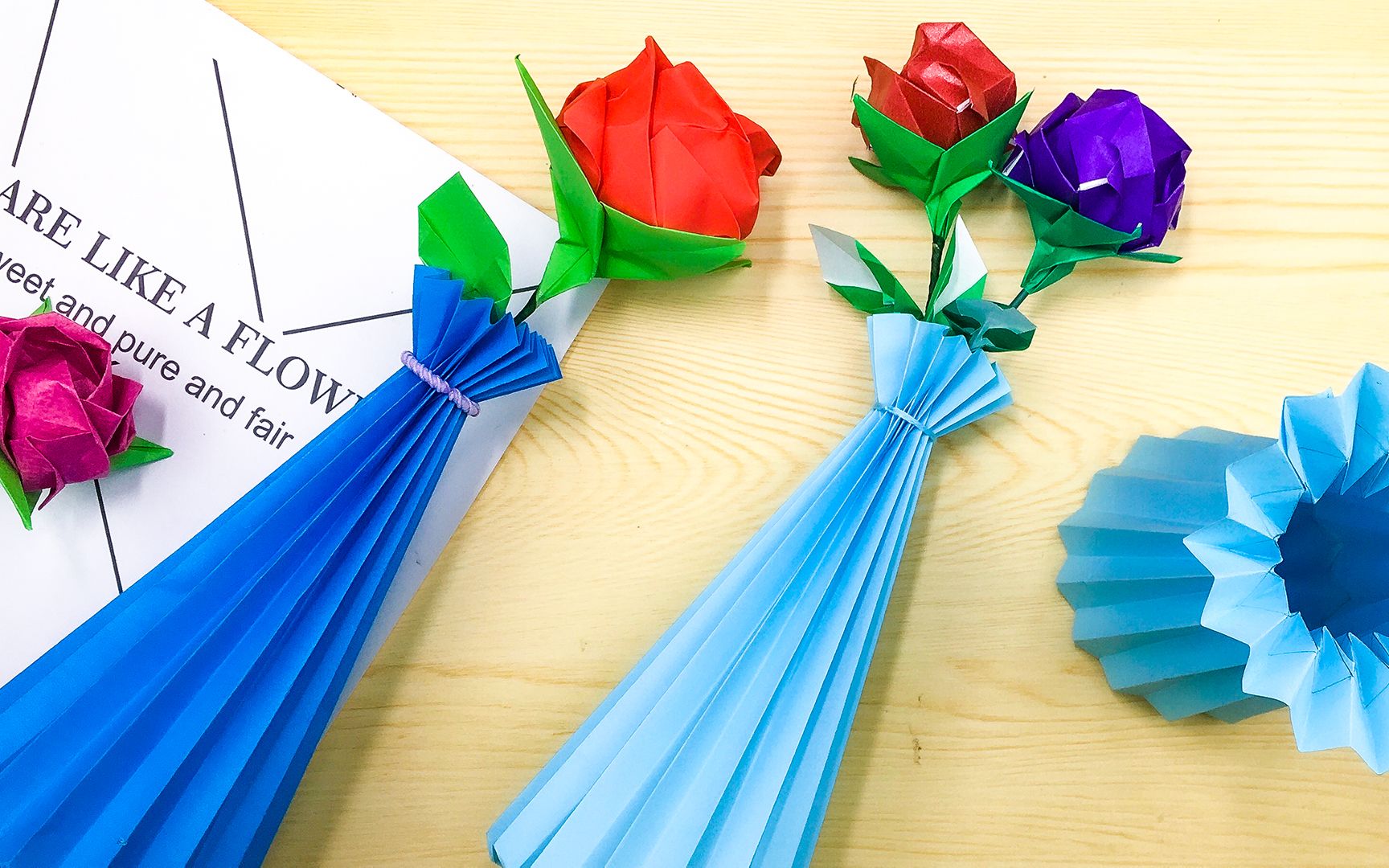 折纸好看花瓶,一张A4纸就可以完成,看似复杂其实很简单。