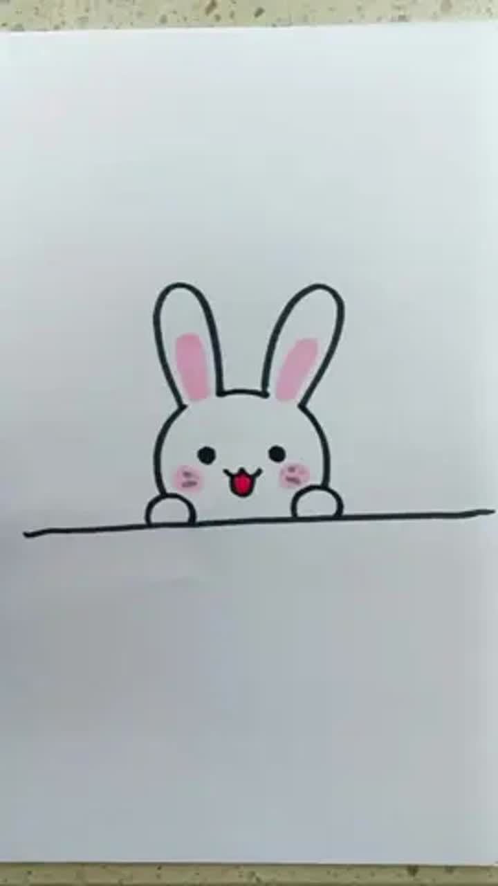 简单可爱的小兔子简笔画启蒙早教 画画 简笔画