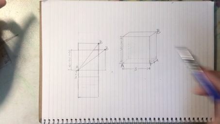 一个长方体的柜子,一只蚂蚁从A点出发到B点取食物,问路线最短多长?...