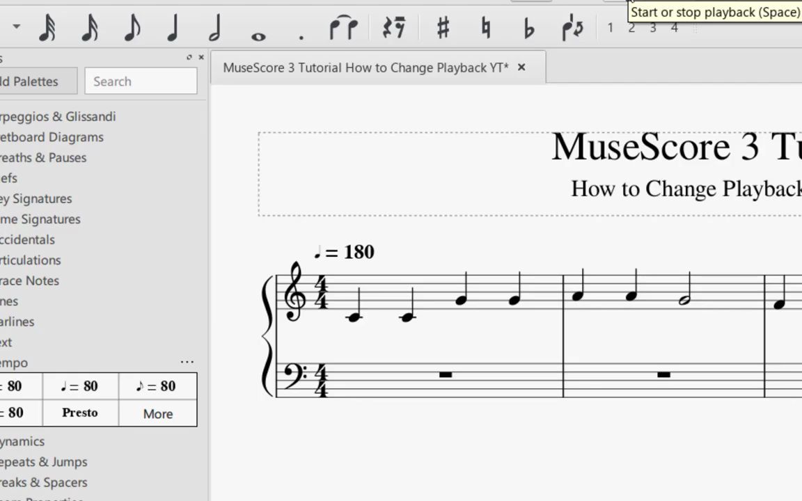 MuseScore_如何更改播放速度,3种调整和编辑速度的方法