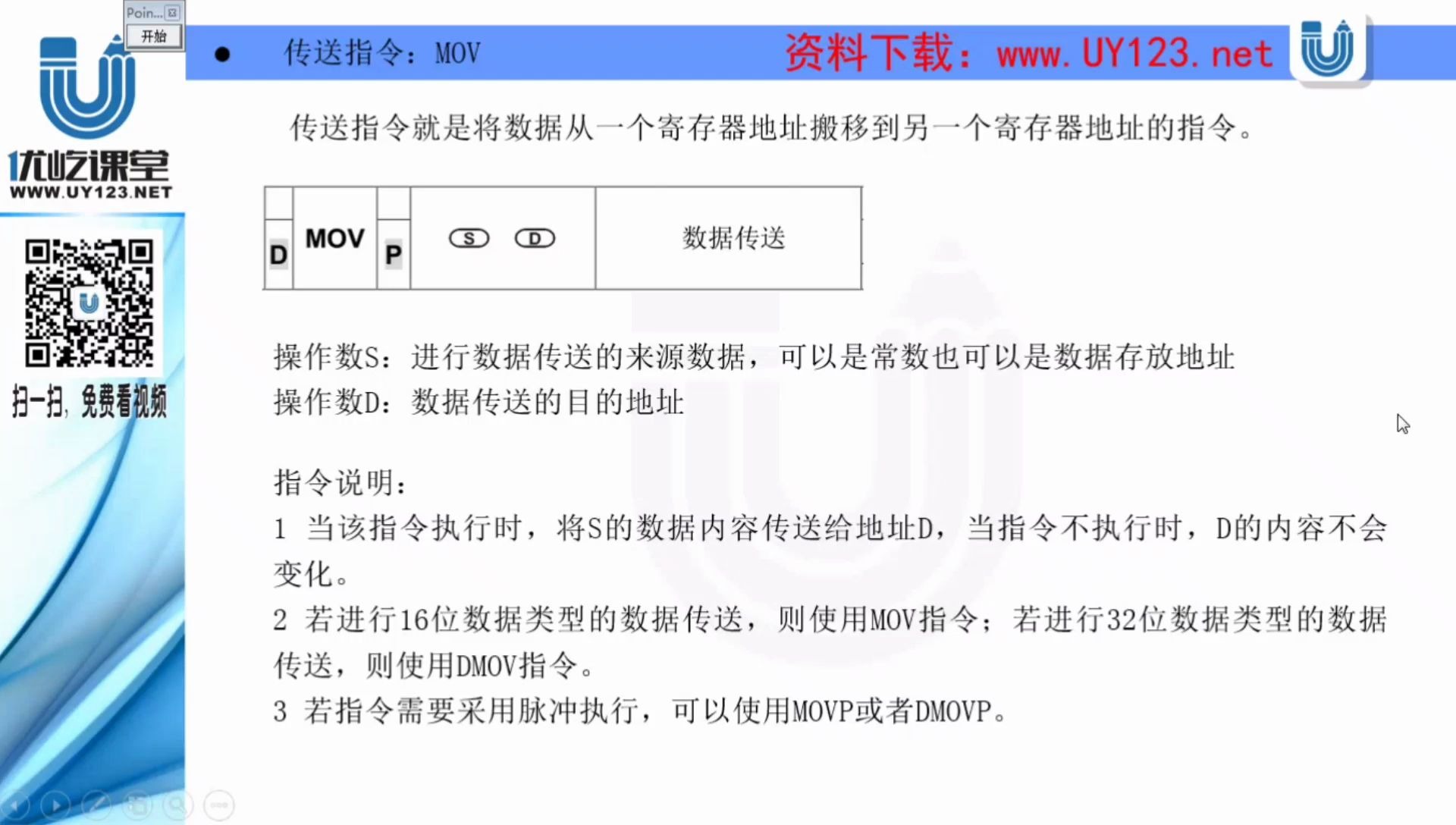 一对一传送指令MOV