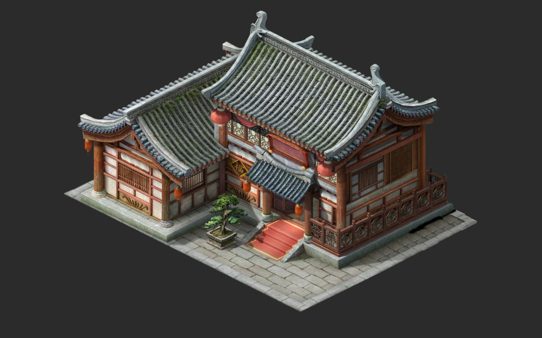 【3dmax场景建模】古风房屋建筑模型制作,3dmax入门基础教学,新手...