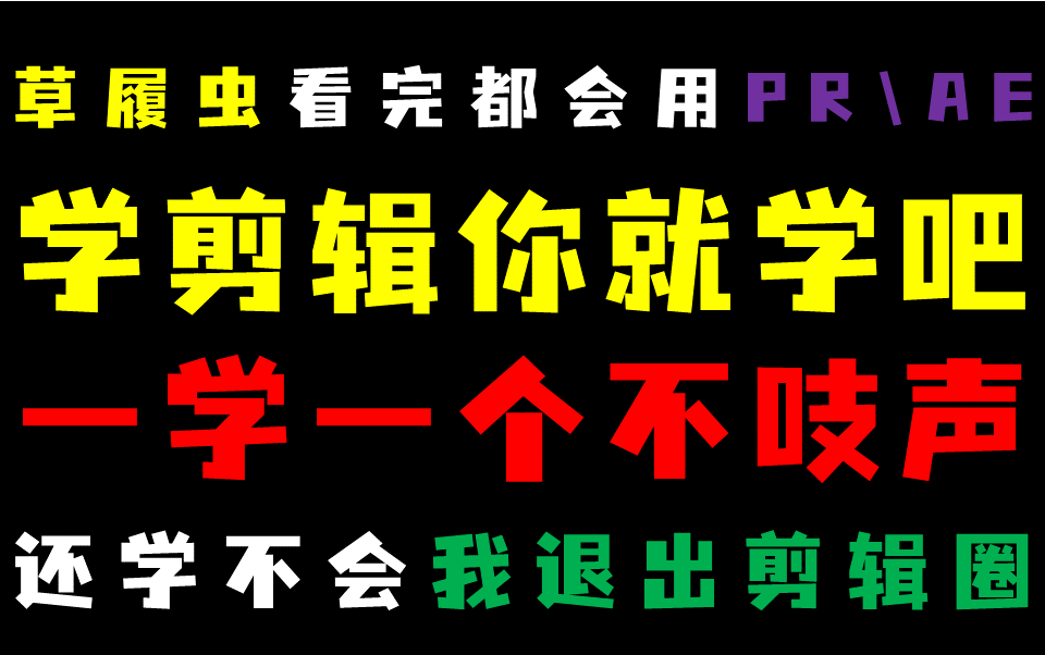 【影视后期】从零开始学视频剪辑新手入门教程:PR+AE零基础入门(...