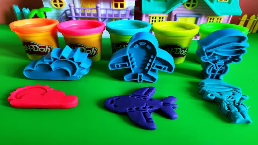 创意DIY制作飞机主题模型 儿童趣味彩泥手工