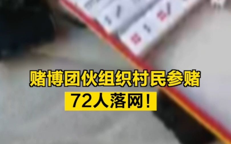赌博团伙组织村民参赌,72人落网!