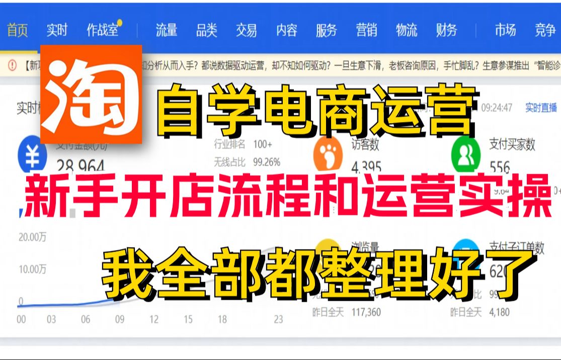 【自学淘宝运营】B站最新最完整的淘宝运营教程,从新手开店到爆款...